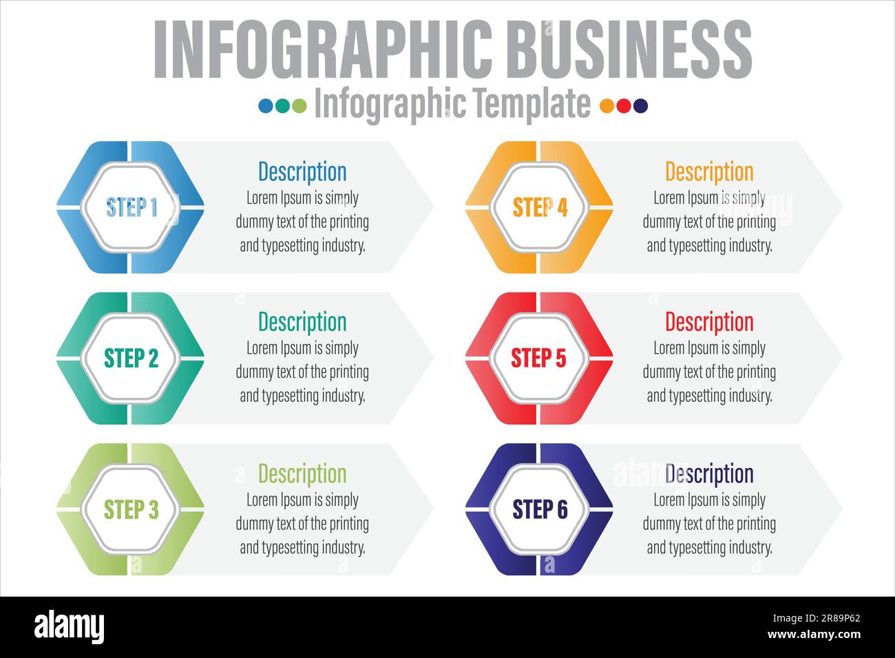 6 Steps, six 6 option Paper note shape elements with steps,road map ...
