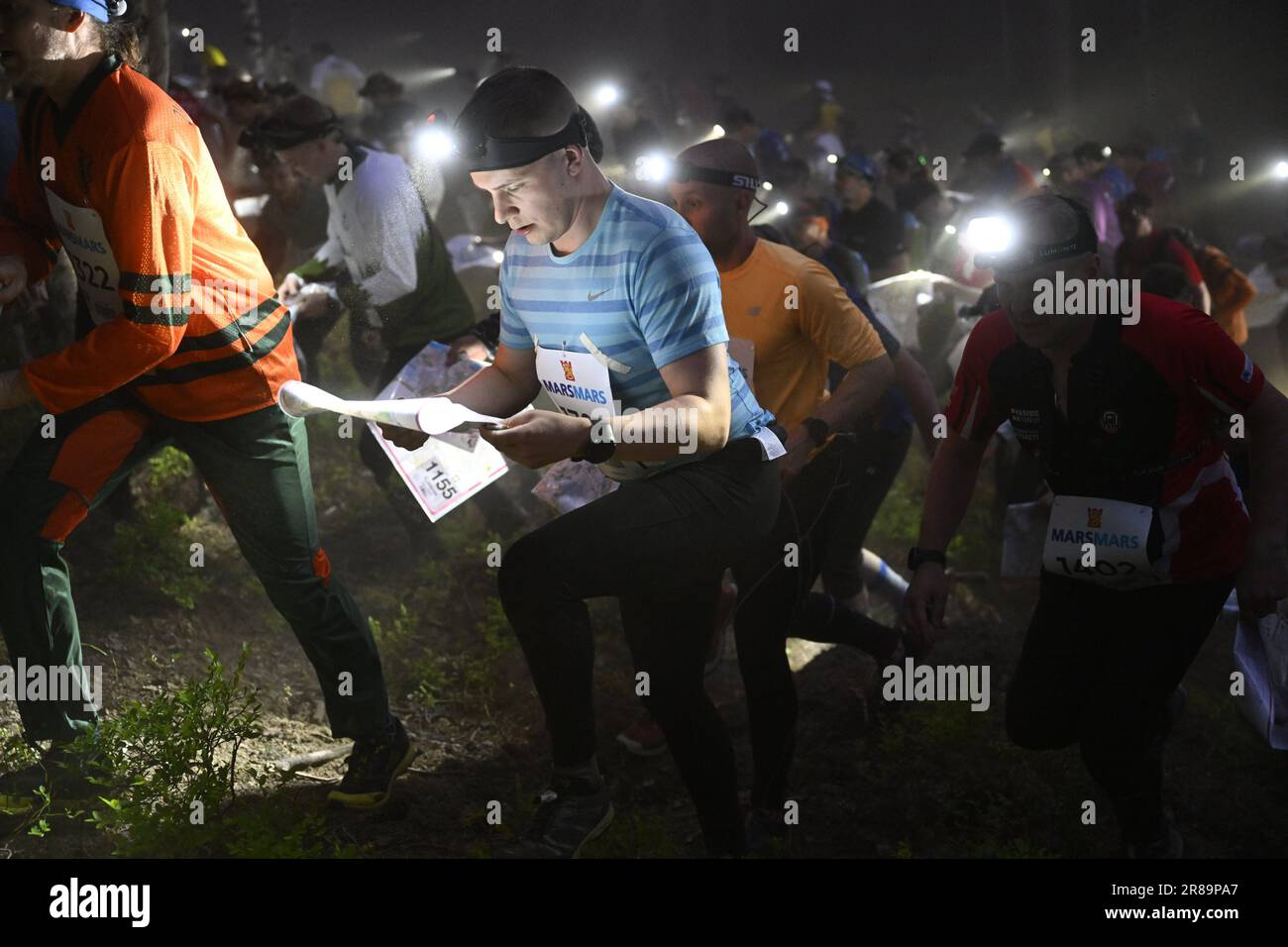 Athletes start competing in the Jukola relay of the orienteering Jukola ...
