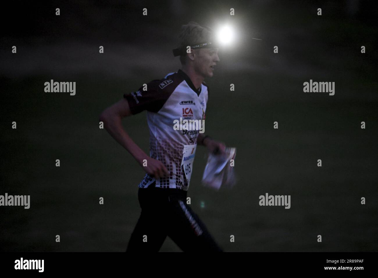 Emil Auselius of Bredaryds SOK 1 competes in the Jukola relay of the ...
