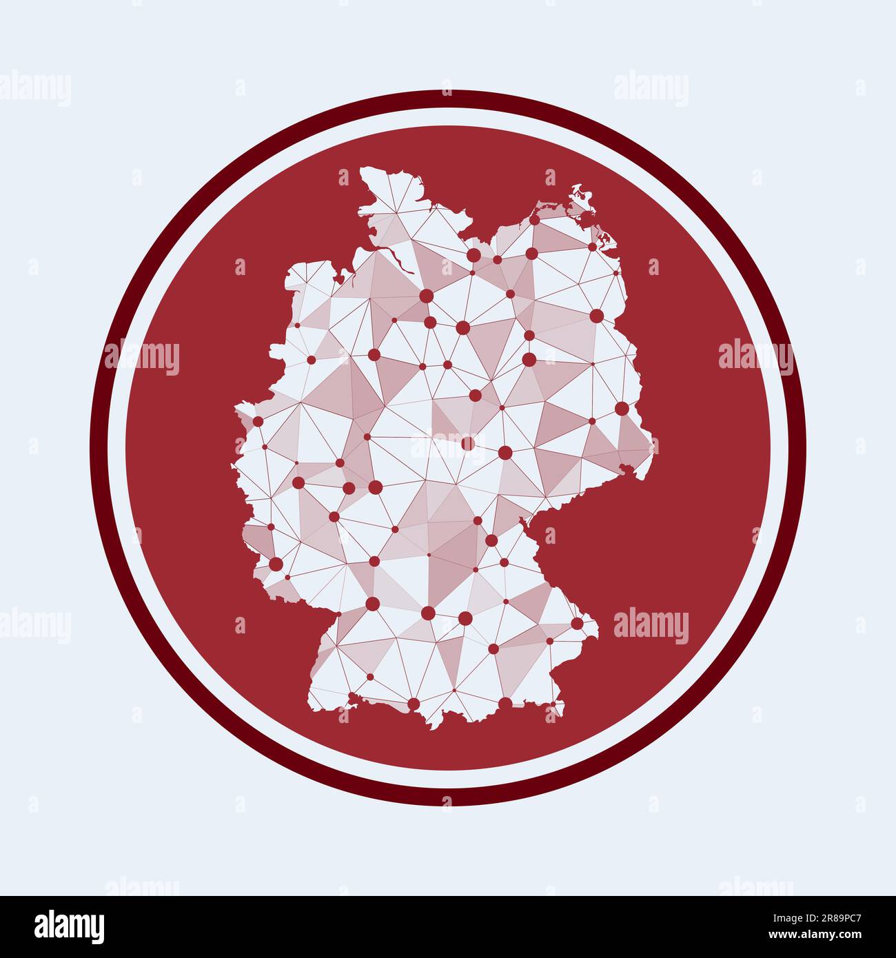 Germany icon. Trendy tech logo of the country. Geometric mesh round ...