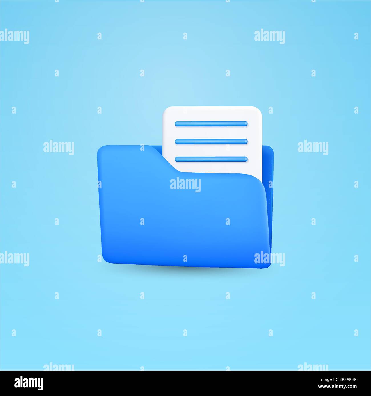 3d minimal folder and file, isolated on background. Icons for office ...