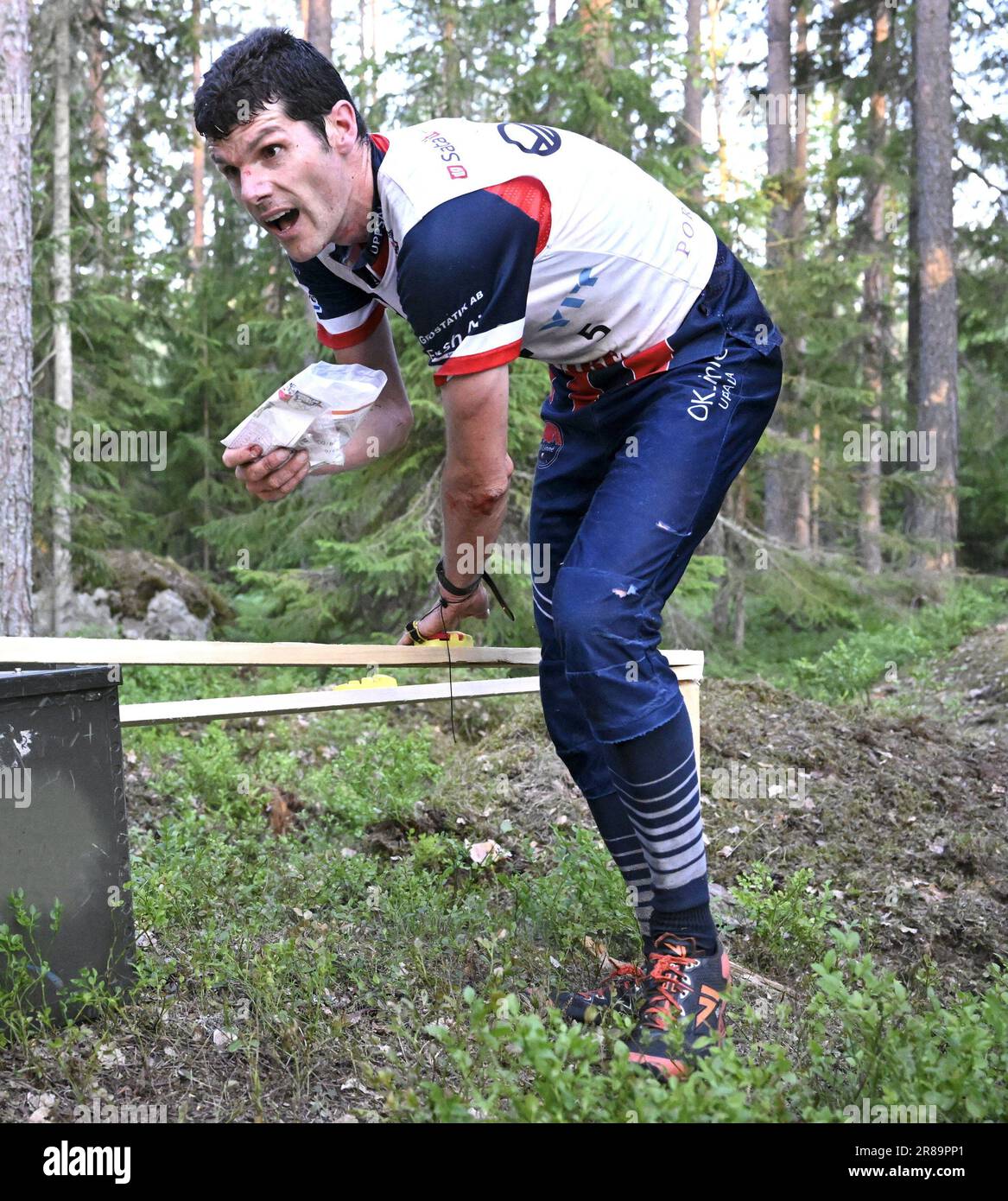 Lucas Basset of OK Linne in the Jukola relay of the orienteering Jukola ...