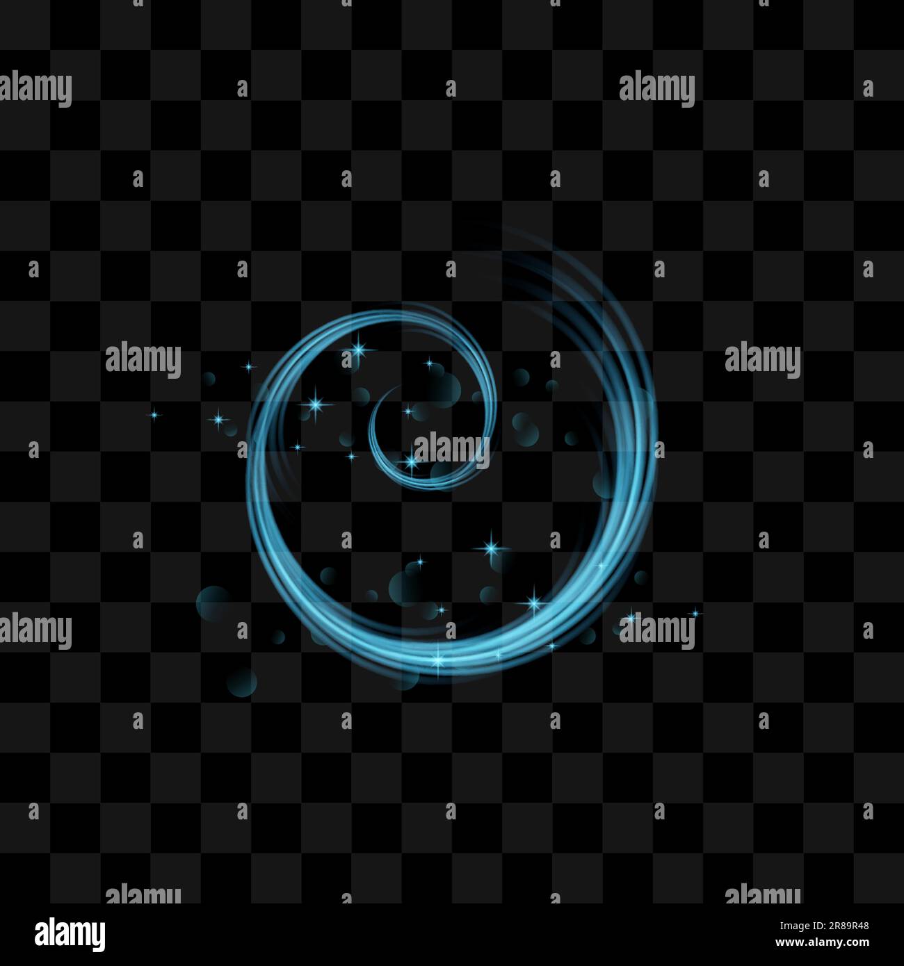 Vector Blue Fresh Air Effect on Checkered Background. Water Transparent ...