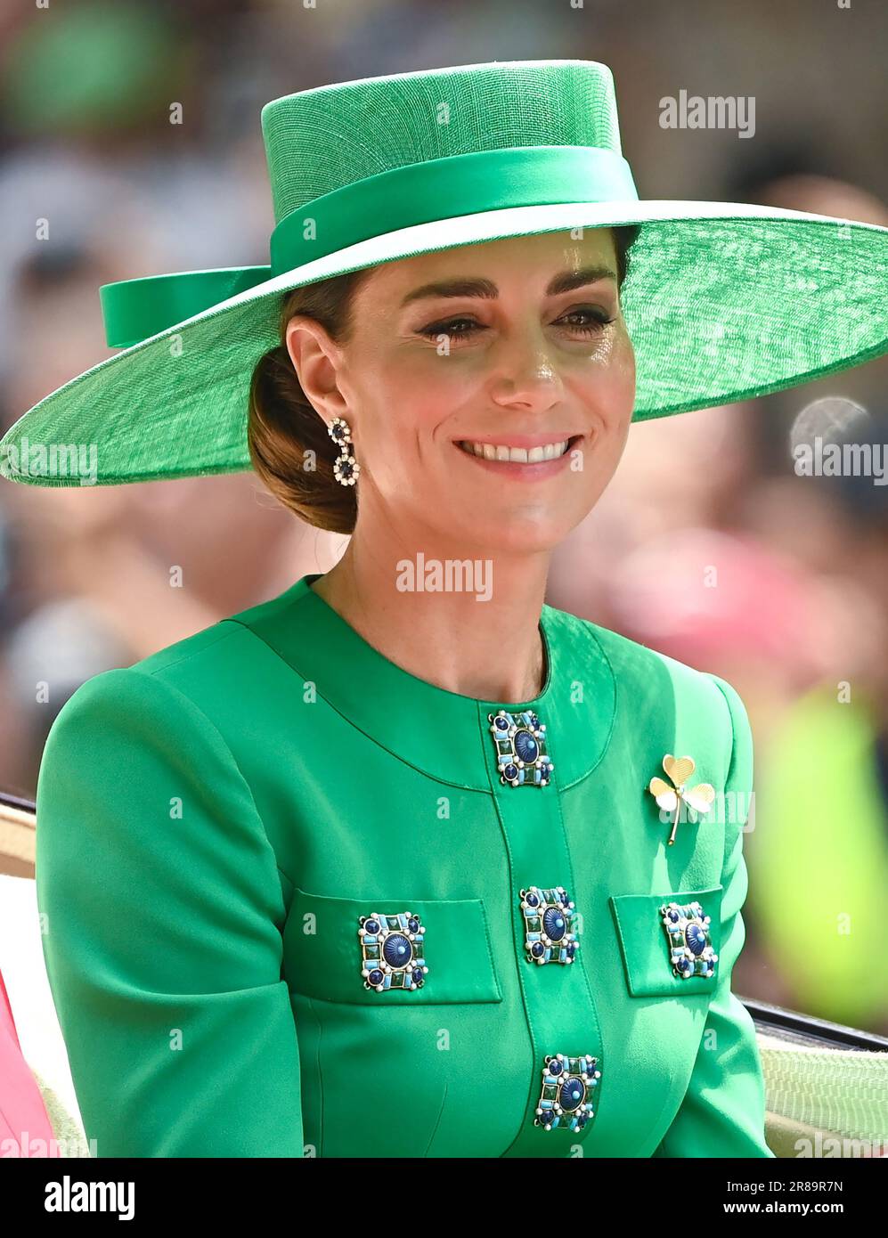 London, UK. June 17th, 2023. The Princess of Wales travels along The ...