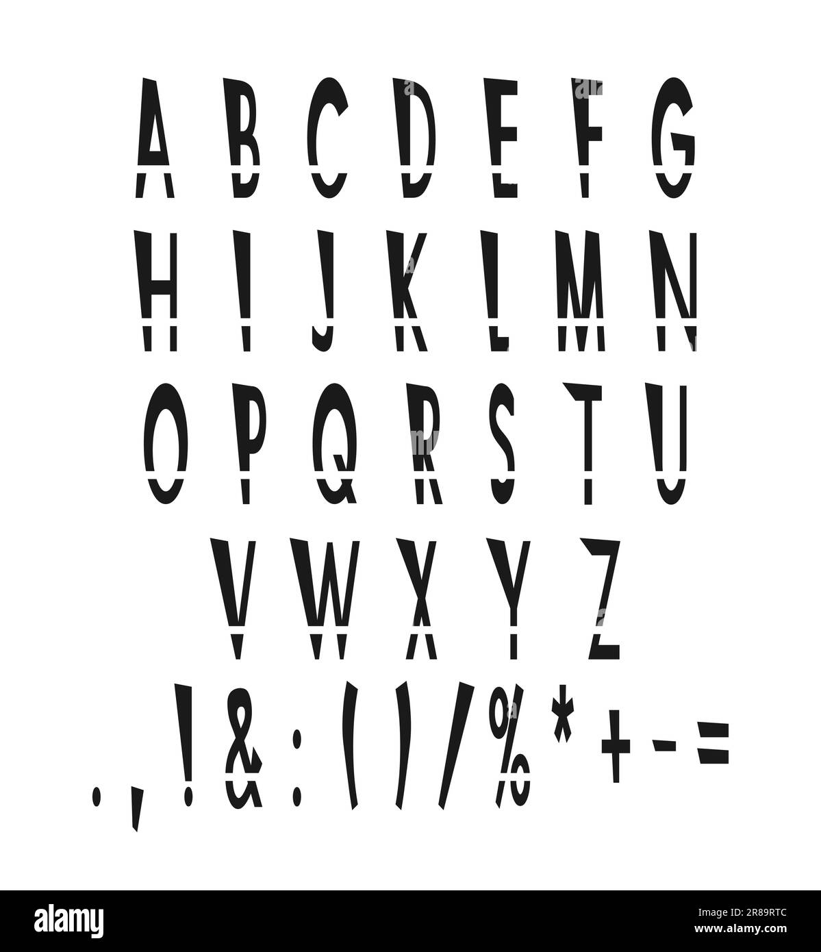 Amusing Black Cut Style Alphabet Set Stock Vector Image And Art Alamy