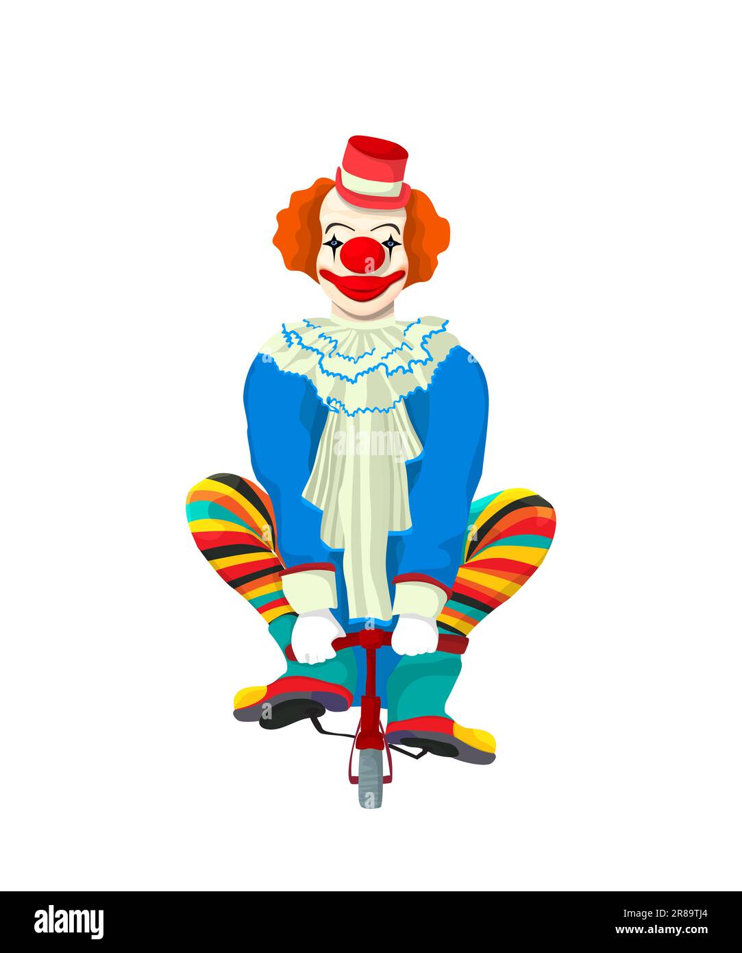 Clown on a bicycle Stock Vector Images - Alamy