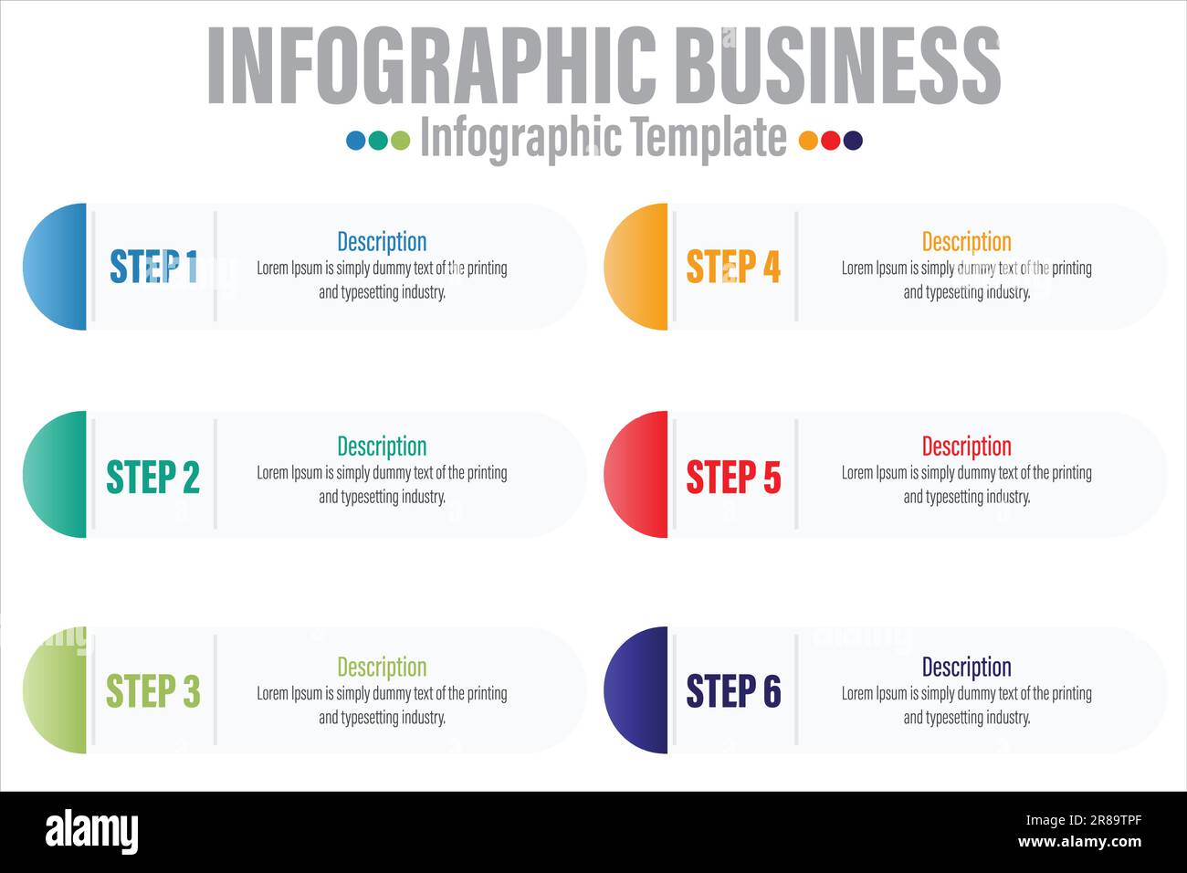 6 Steps, six 6 option Paper note shape elements with steps,road map ...