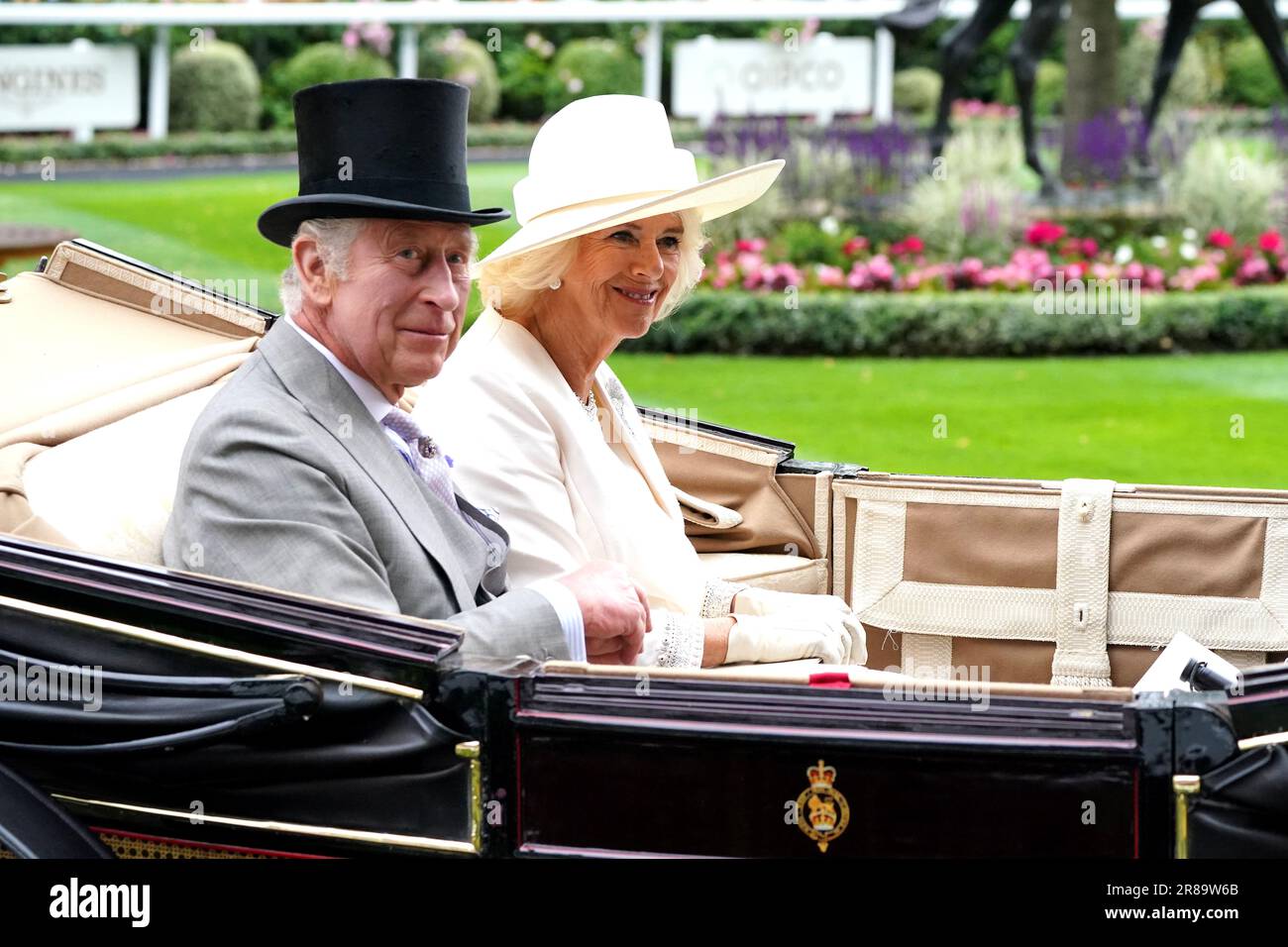 The carriage of King Charles III and Queen Camilla arrives for day one ...