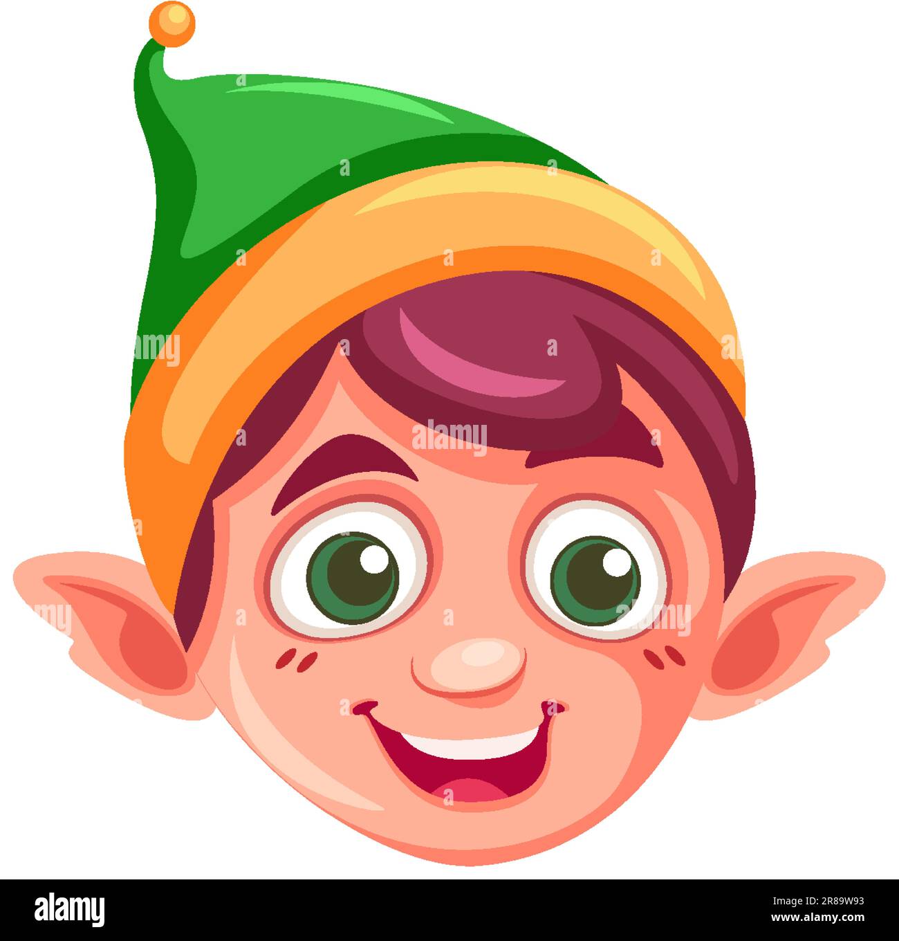 Cute Elf Face Cartoon Character illustration Stock Vector Image & Art ...