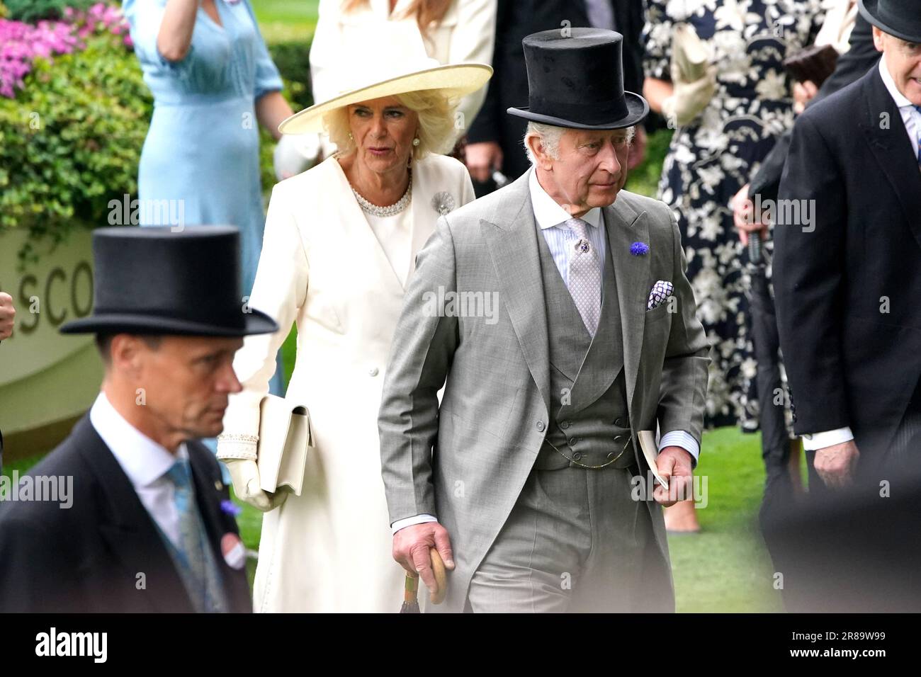 King Charles III and Queen Camilla arrives for day one of Royal Ascot ...