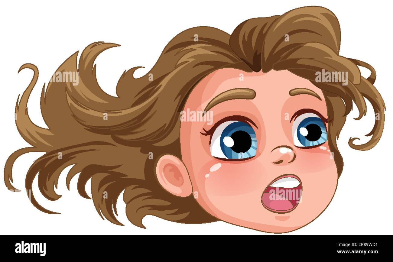 Girl cartoon with surprise face illustration Stock Vector Image & Art ...