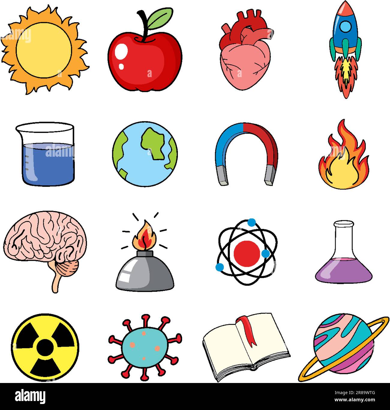 Colorful Science Icons Vector Set illustration Stock Vector Image & Art ...
