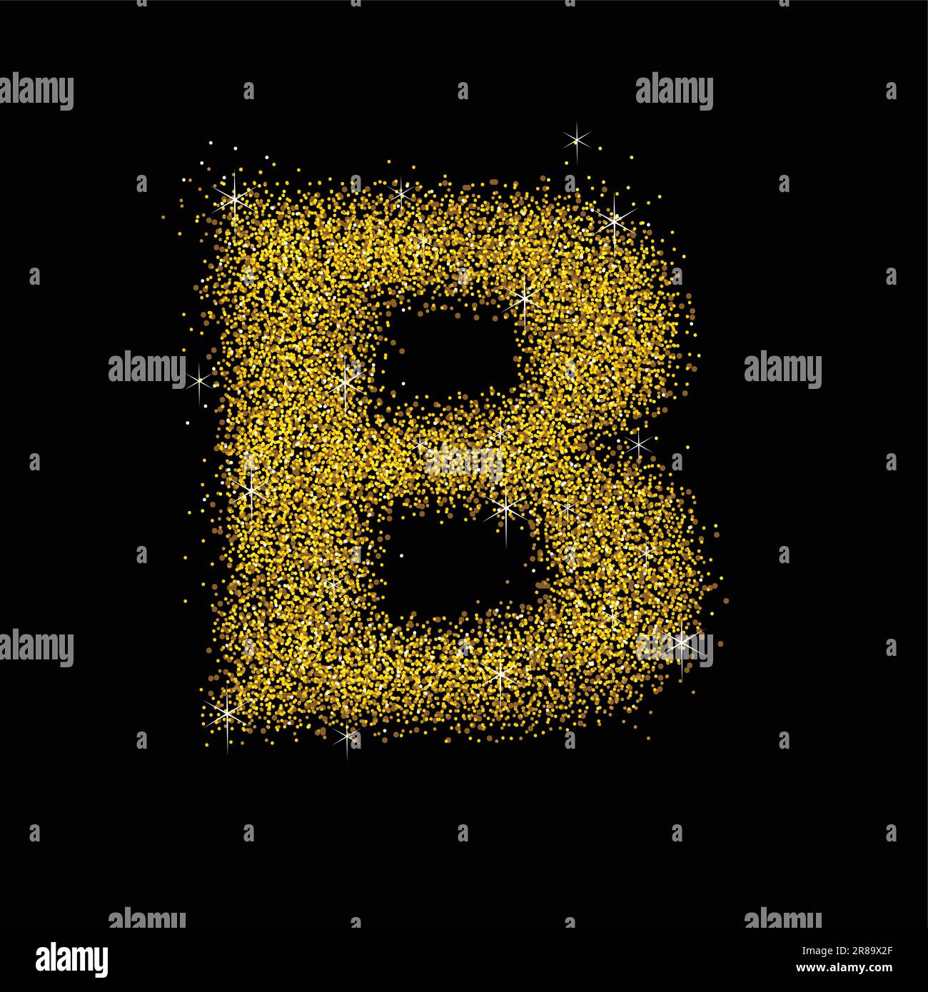 Gold dust font type letter B Stock Vector Image & Art - Alamy