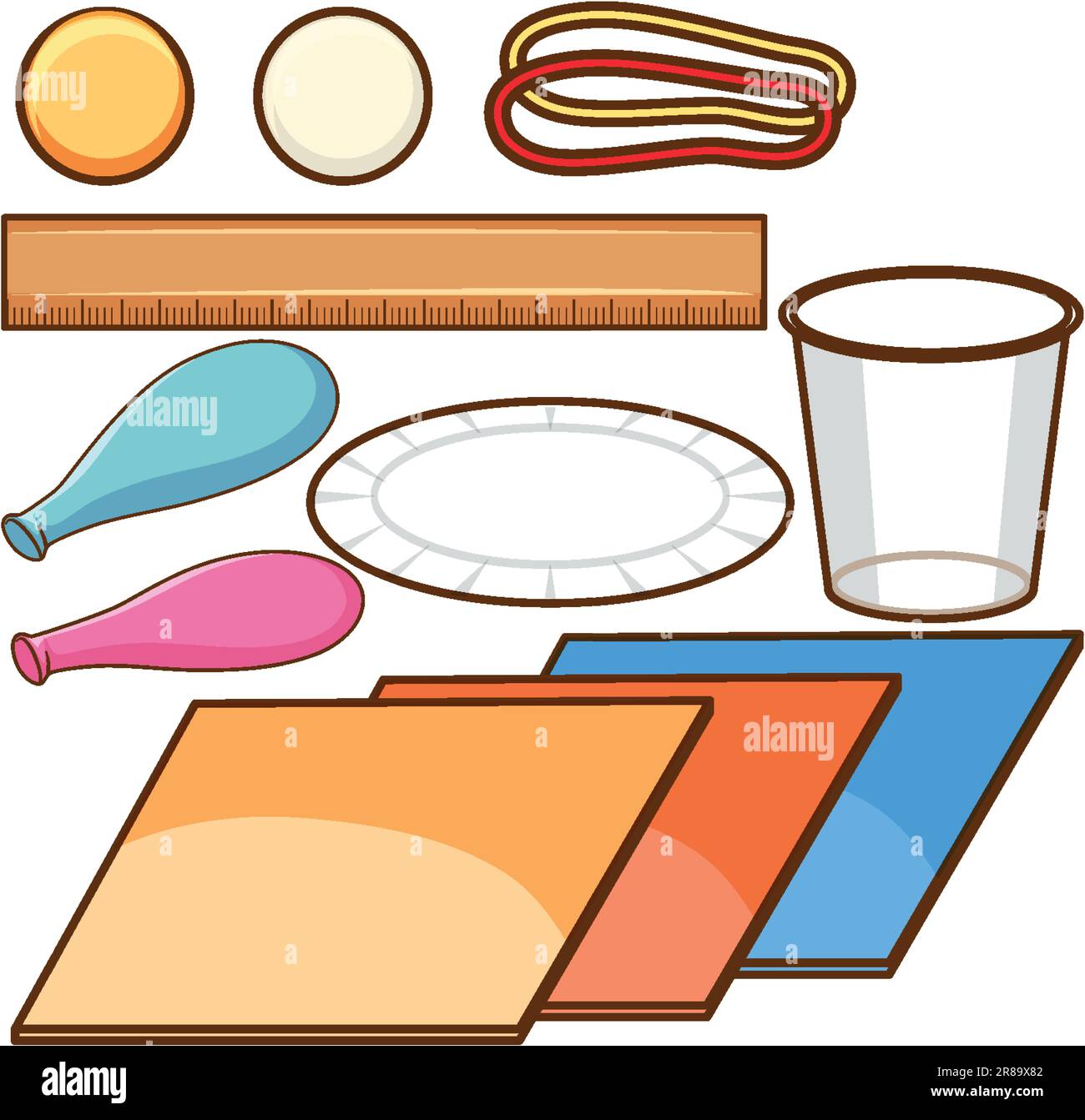 Set of differnt objects for science experiment illustration Stock ...