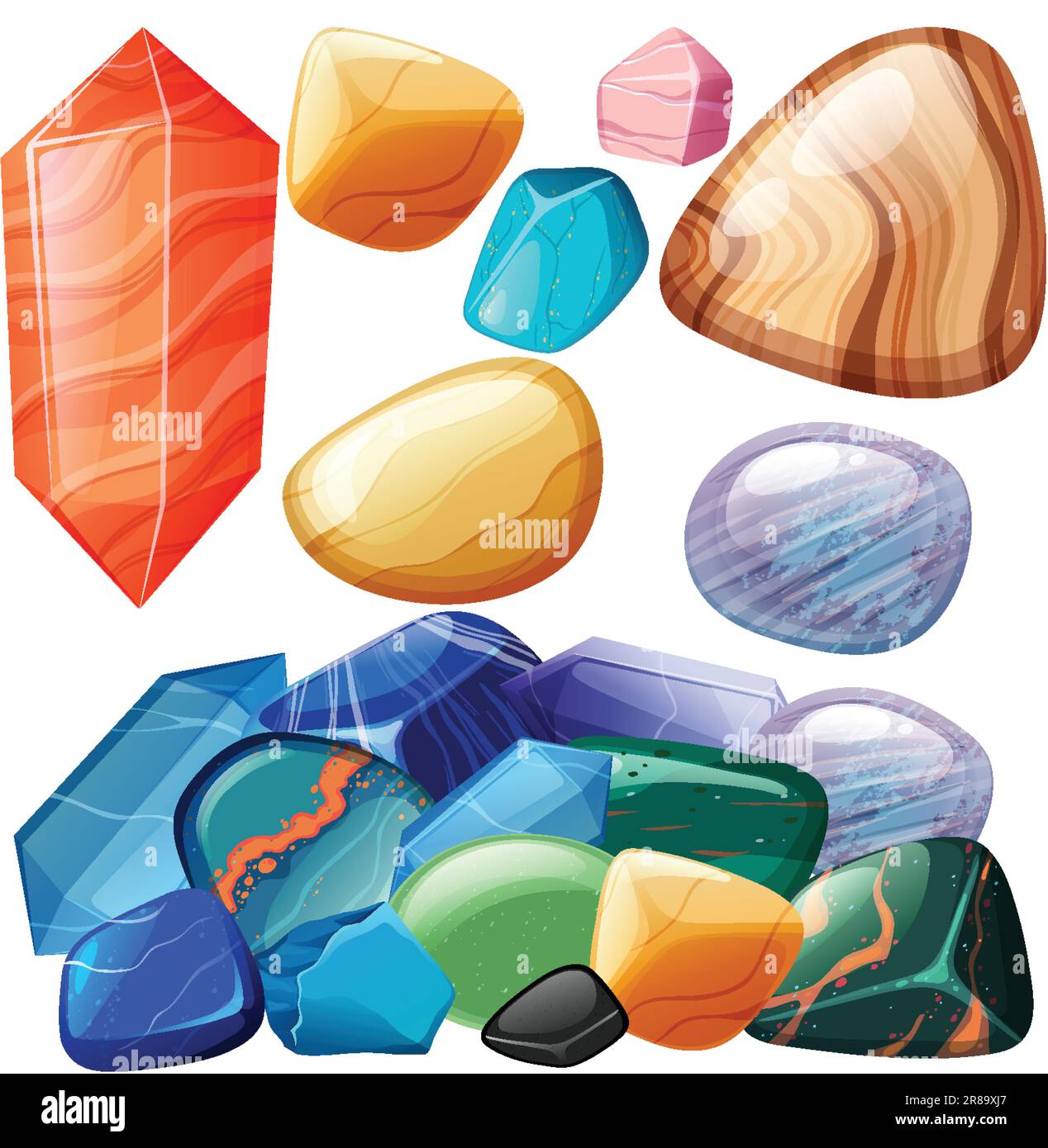 Set of lucky gem stone illustration Stock Vector Image & Art - Alamy