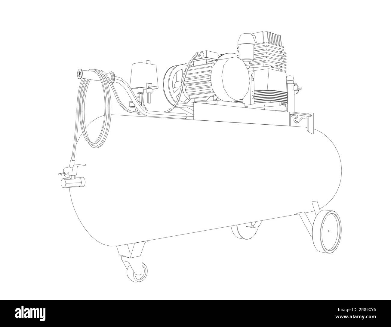 Air Compressor Isolated on White. Air compressor pneumatic icon ...