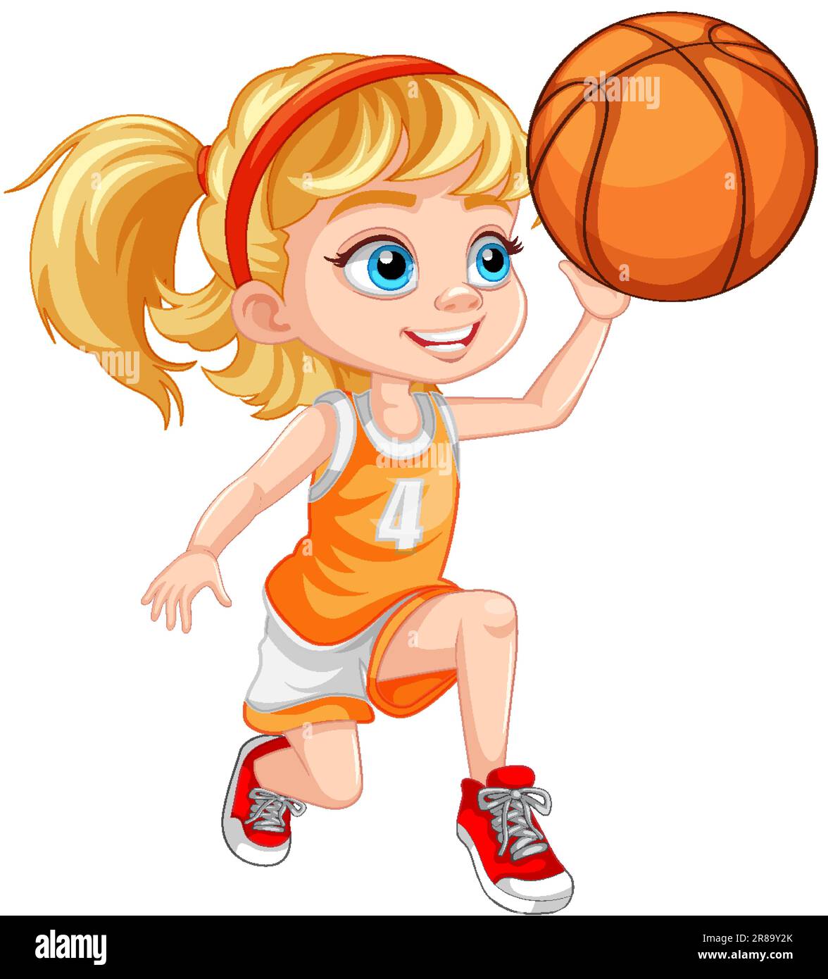 Cute Girl Playing Basketball illustration Stock Vector Image & Art - Alamy