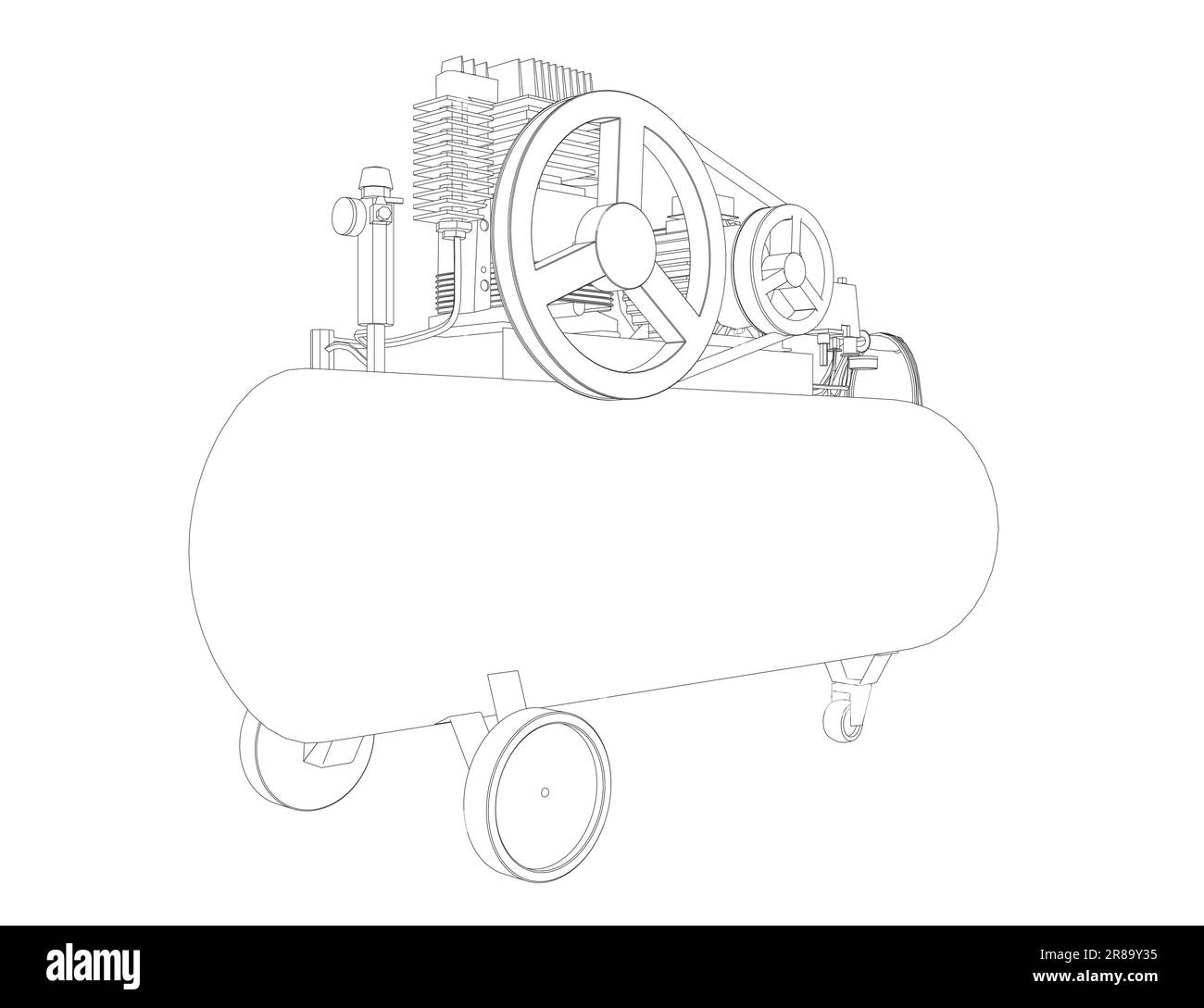 Air Compressor Isolated on White. Air compressor pneumatic icon ...