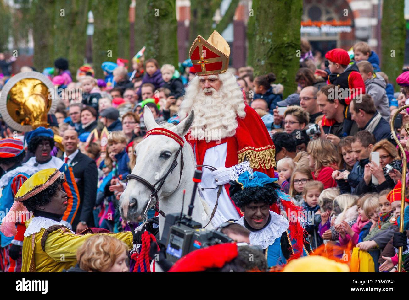 Netherlands, Sinterklaas arrives in Groningen harbour from Spain by ...