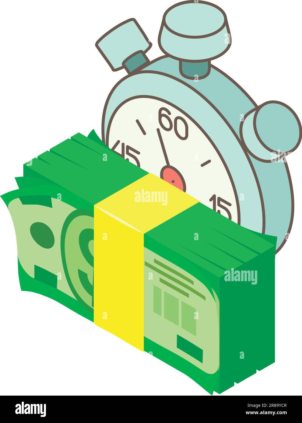 Investment concept icon isometric vector. Stopwatch clock and dollar ...