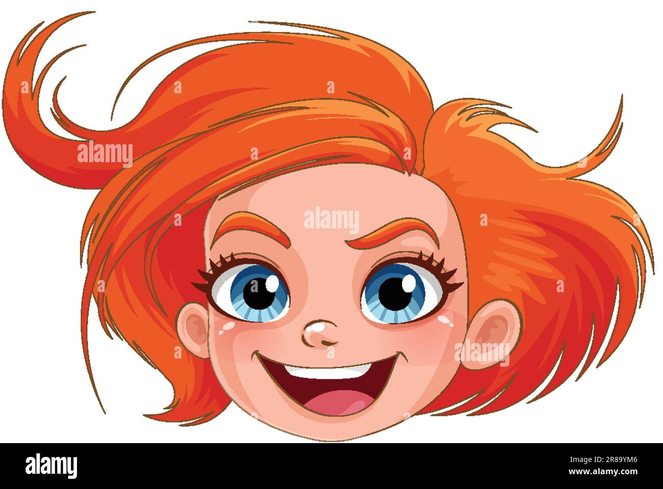 Girl with red hair face cartoon illustration Stock Vector Image & Art ...