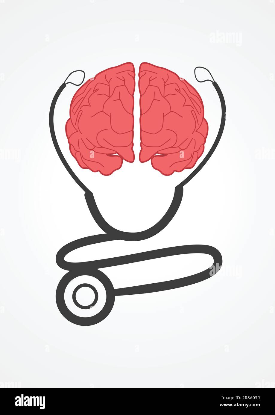 Pictogram of a stethoscope and human brain. For medical, healthcare ...