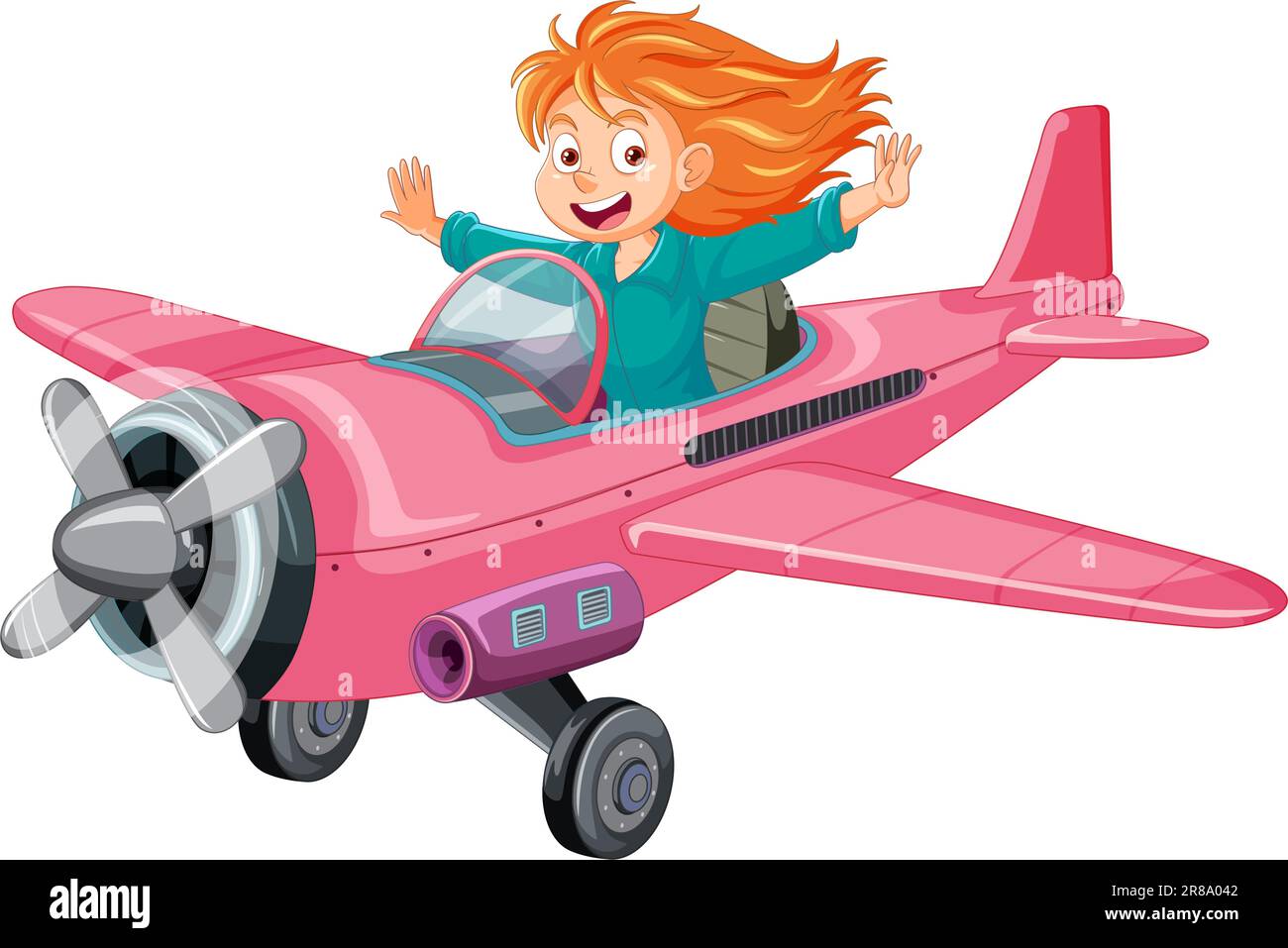 Female pilot flying jet plane illustration Stock Vector Image & Art - Alamy