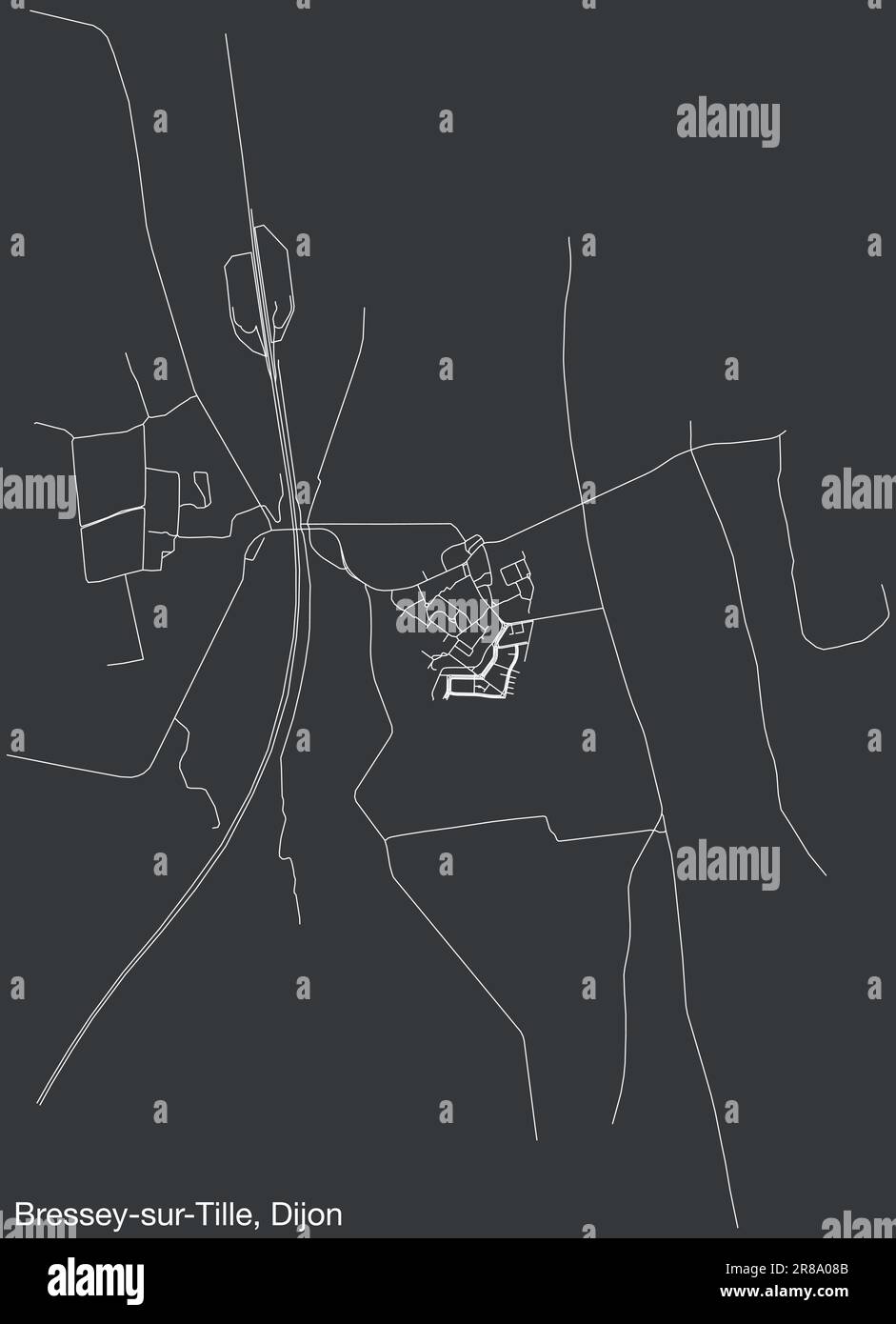 Street roads map of the BRESSEY-SUR-TILLE QUARTER, DIJON Stock Vector ...