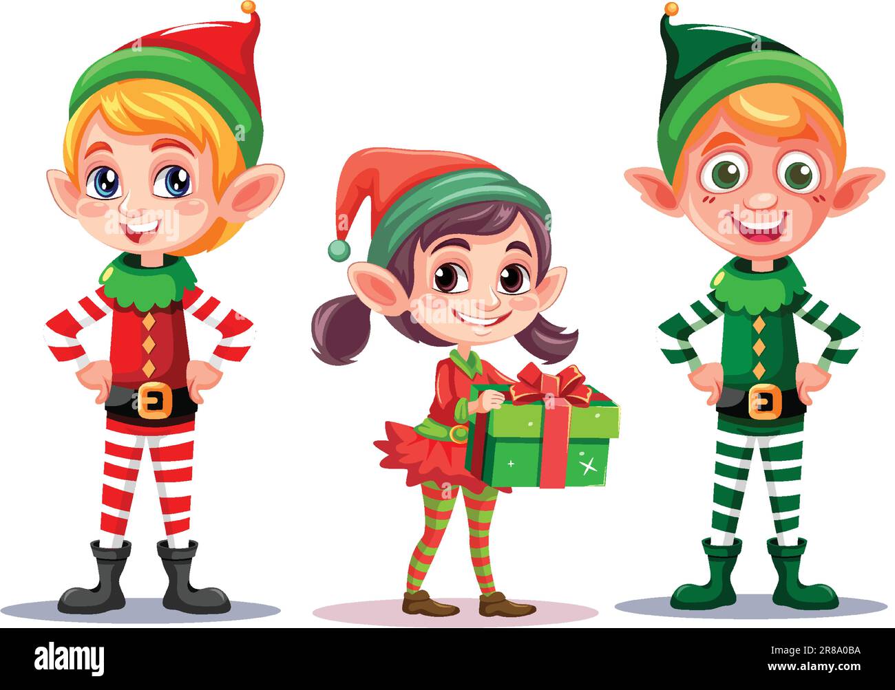 Set of Christmas cartoon characters illustration Stock Vector Image ...