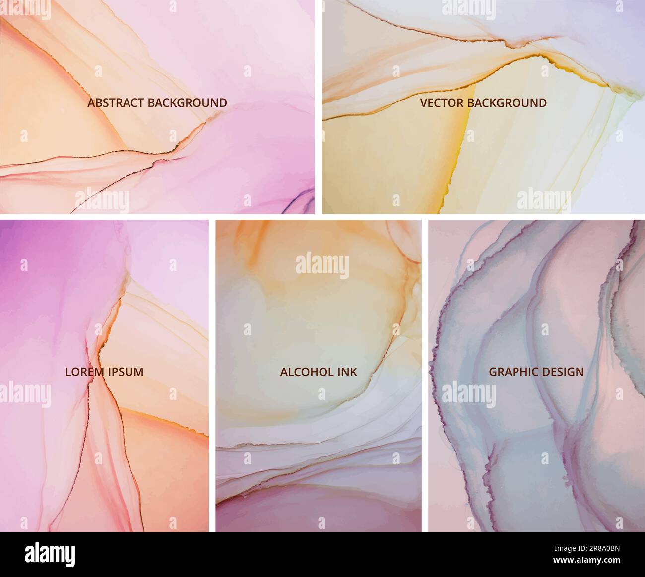 Set luxury abstract alcohol ink patterns texture. Gold glitter for ...