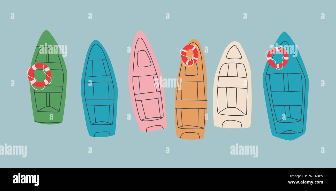 Small motorboats fishing boats Stock Vector Images - Alamy