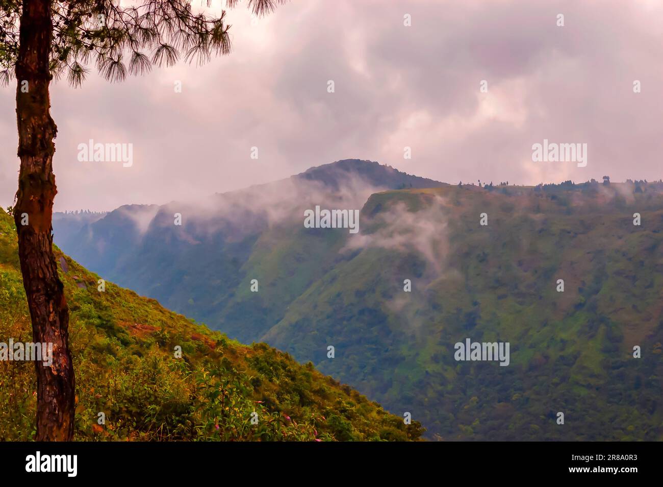 A view of the Mawkdok-Dympep Valley in Meghalaya, India, during the ...