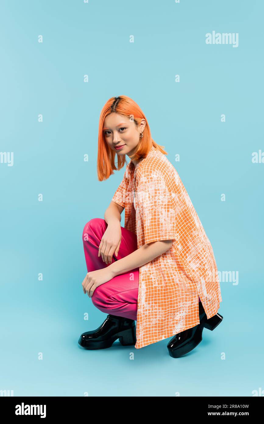 positive emotion, young asian woman with radiant smile looking at ...