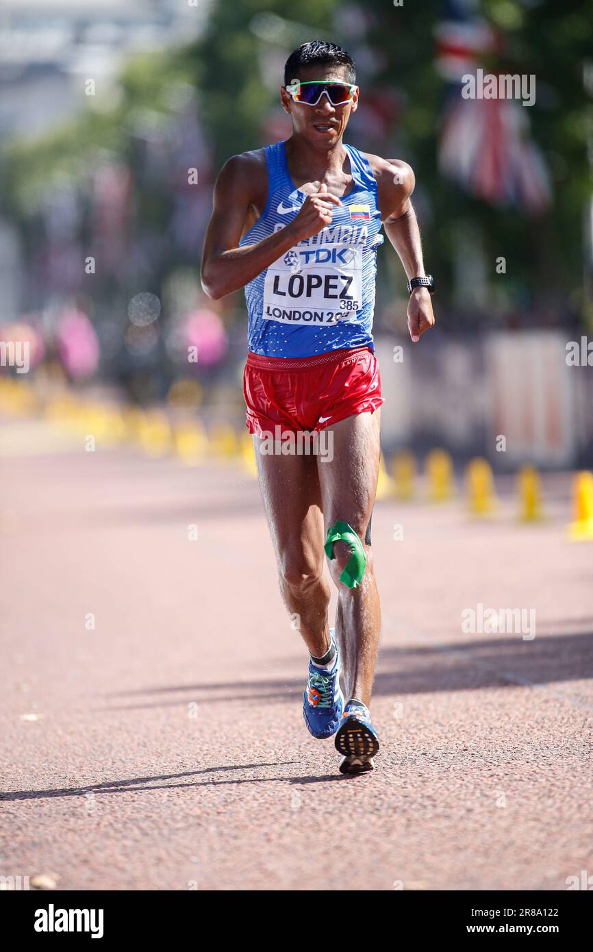 Luis Fernando López participating in the 50 Kilometres Race Walk at the ...