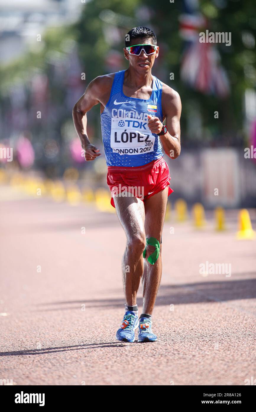 Luis Fernando López participating in the 50 Kilometres Race Walk at the ...