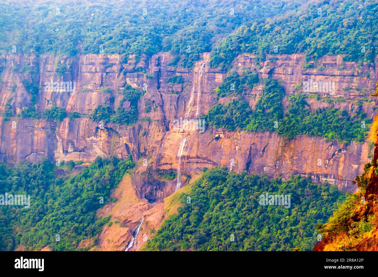 A view of the Kynrem Waterfalls in Cherrapunji / Sohra, Meghalaya ...