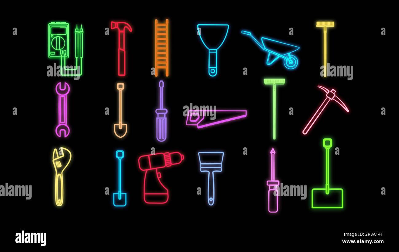 Industrial neon garage Stock Vector Images - Alamy