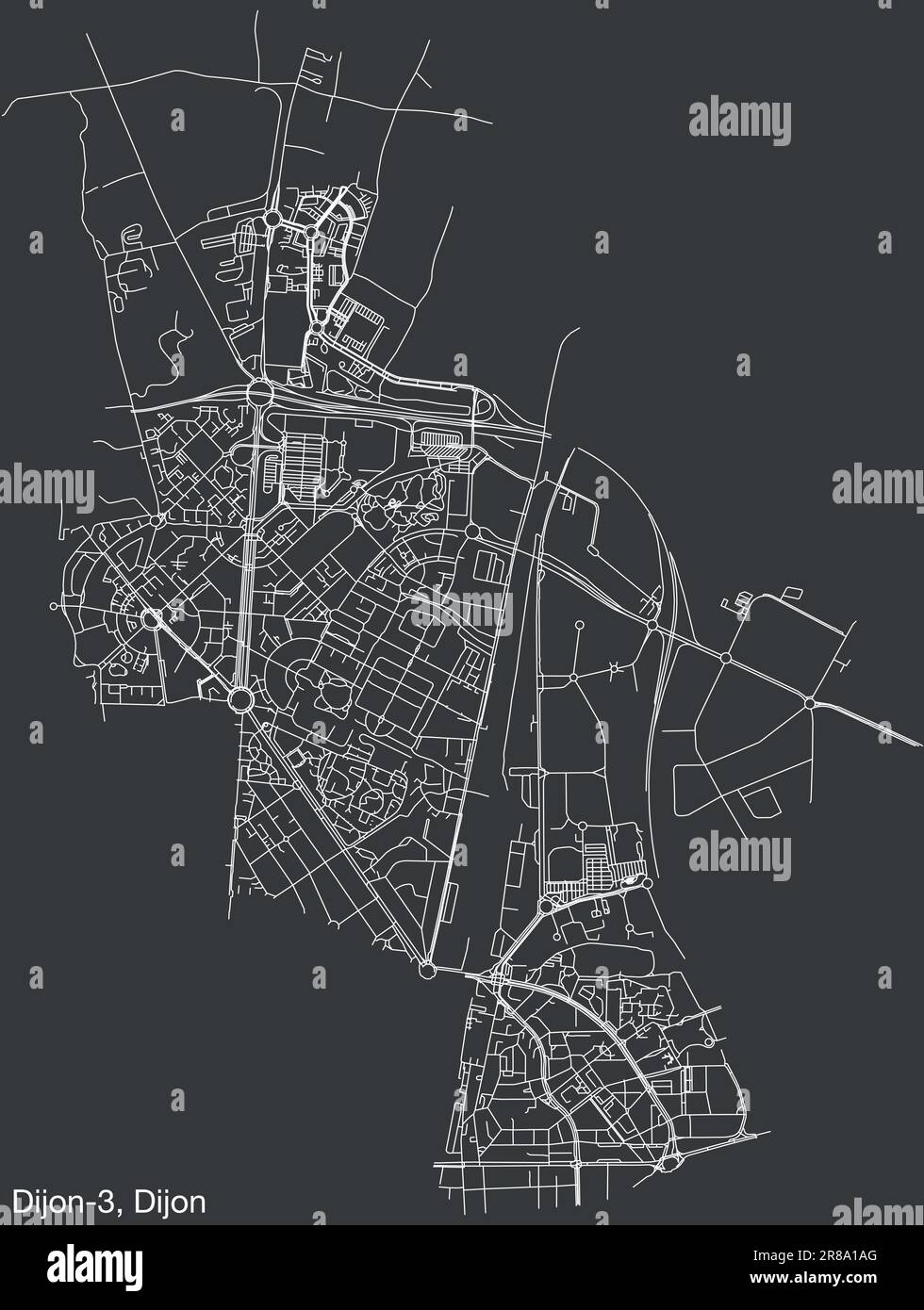 Dijon outline map hi-res stock photography and images - Alamy