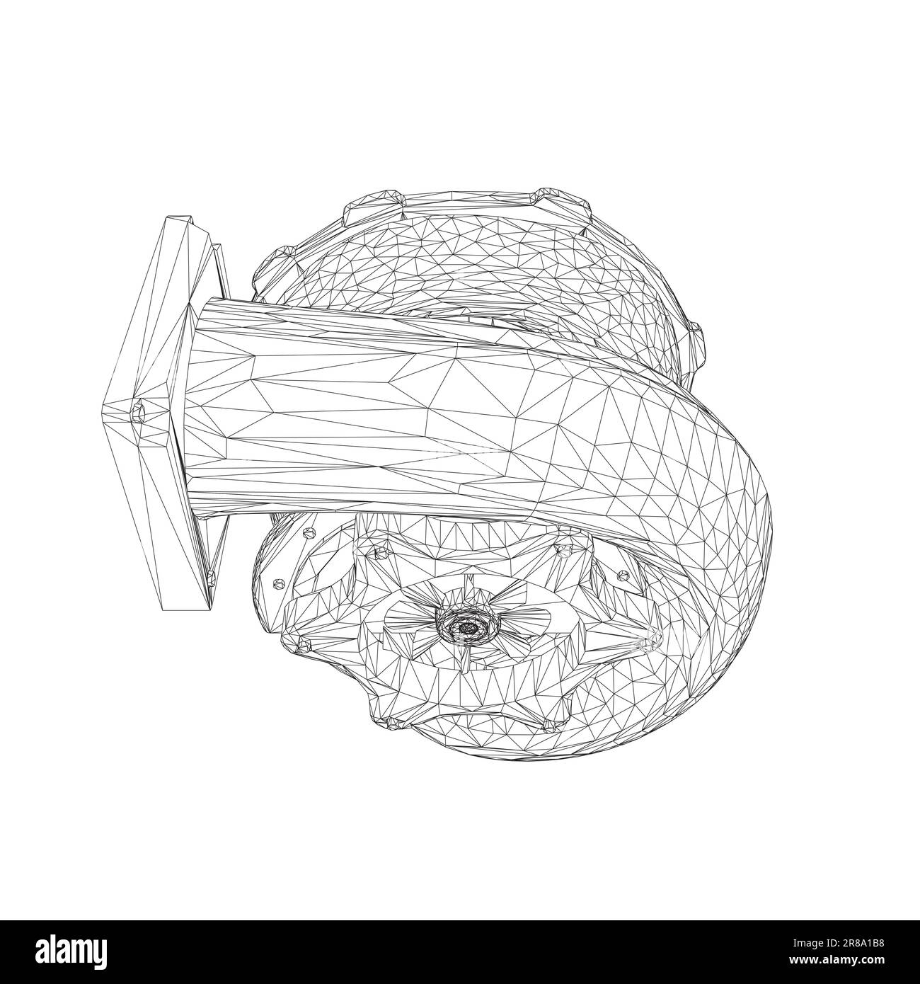 Wireframe Steam turbine rotor operation. Vector illustration ...