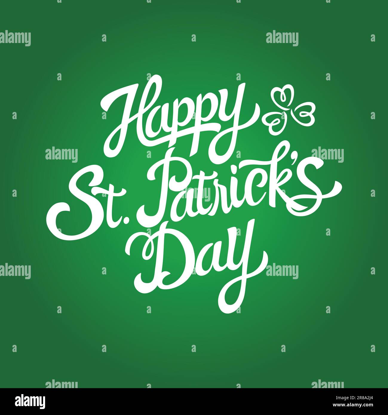Text of Saint Patrick's Day with decorative three-leaved shamrock on ...