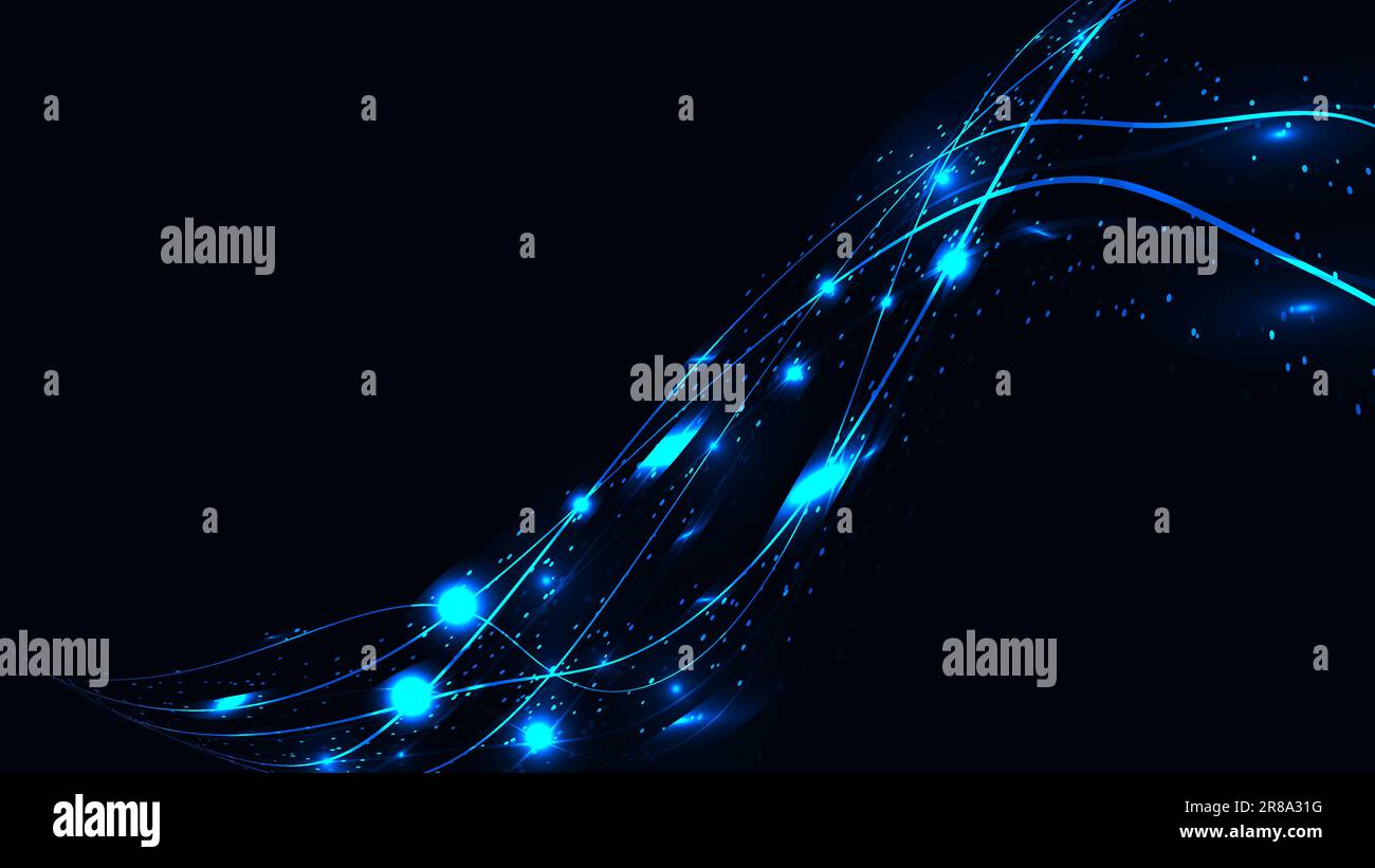 Abstract blue beautiful digital modern magical shiny electric energy ...