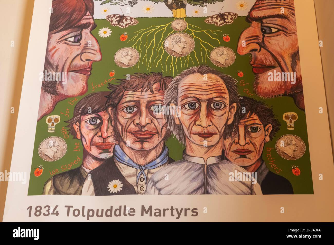 England, Dorset, Dorchester, Shire Hall Museum, Painting depicting the ...