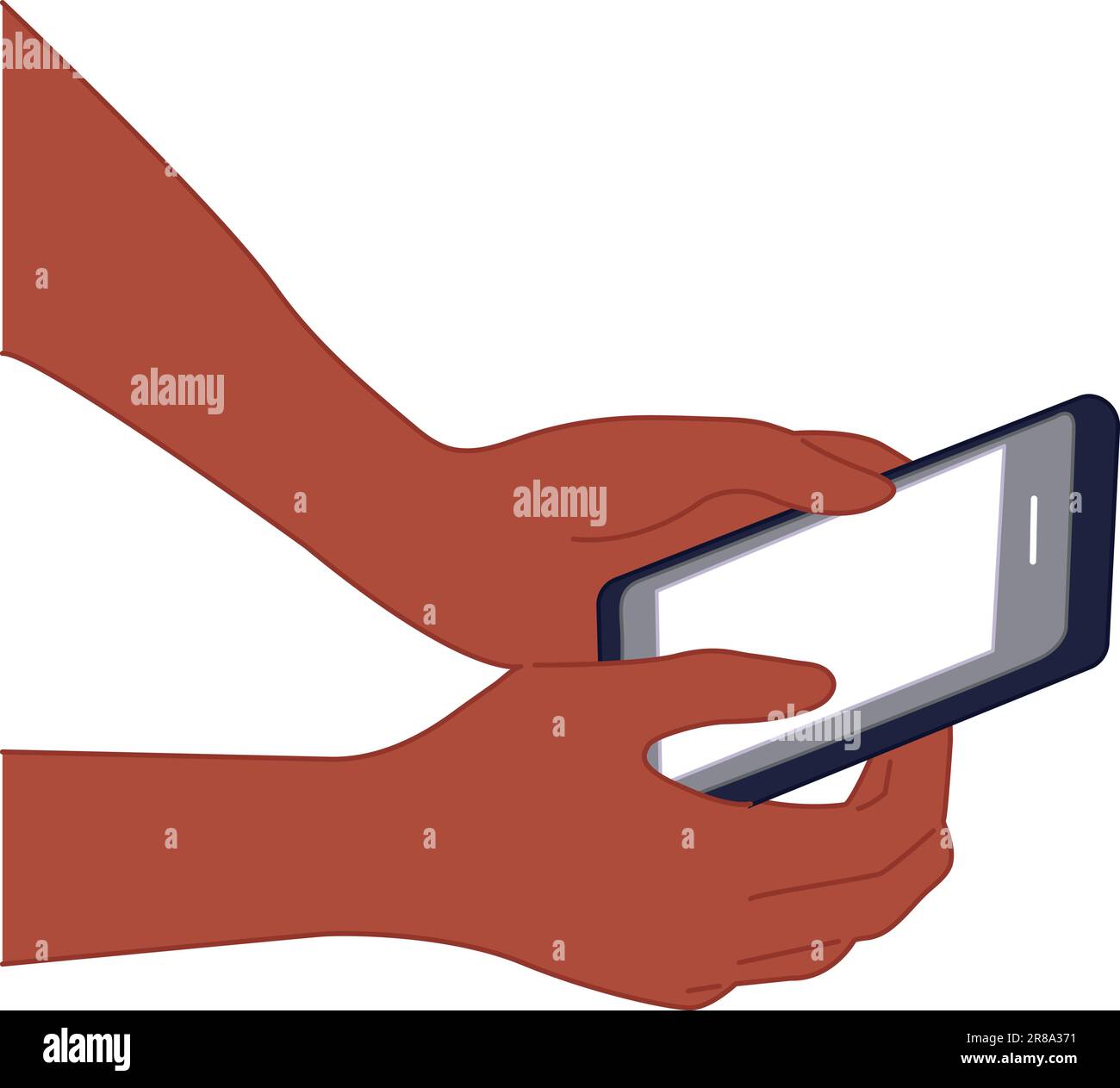 Using A Smartphone Hands Holding Phone Stock Vector Image And Art Alamy