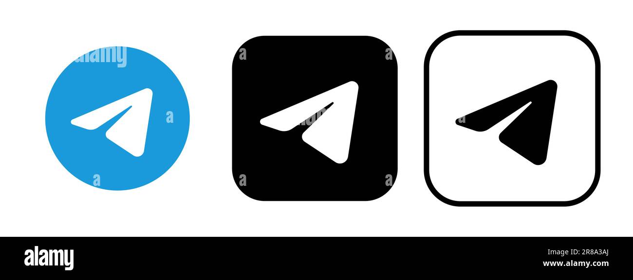 Set of vector telegram social network icons on transparent background ...