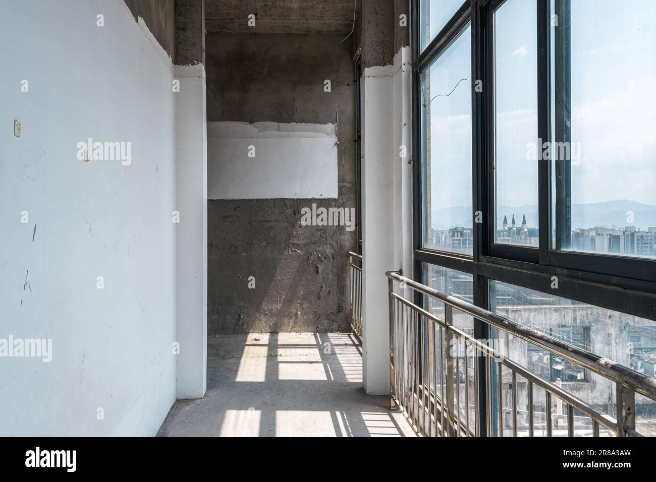 Sunny day, sunlight shining inside the newly constructed house Stock ...