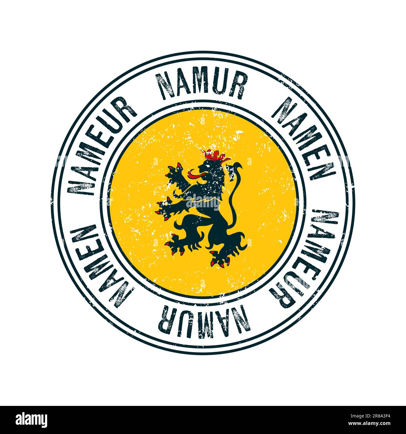 Namur, Belgium city vector grunge rubber stamp over white background ...