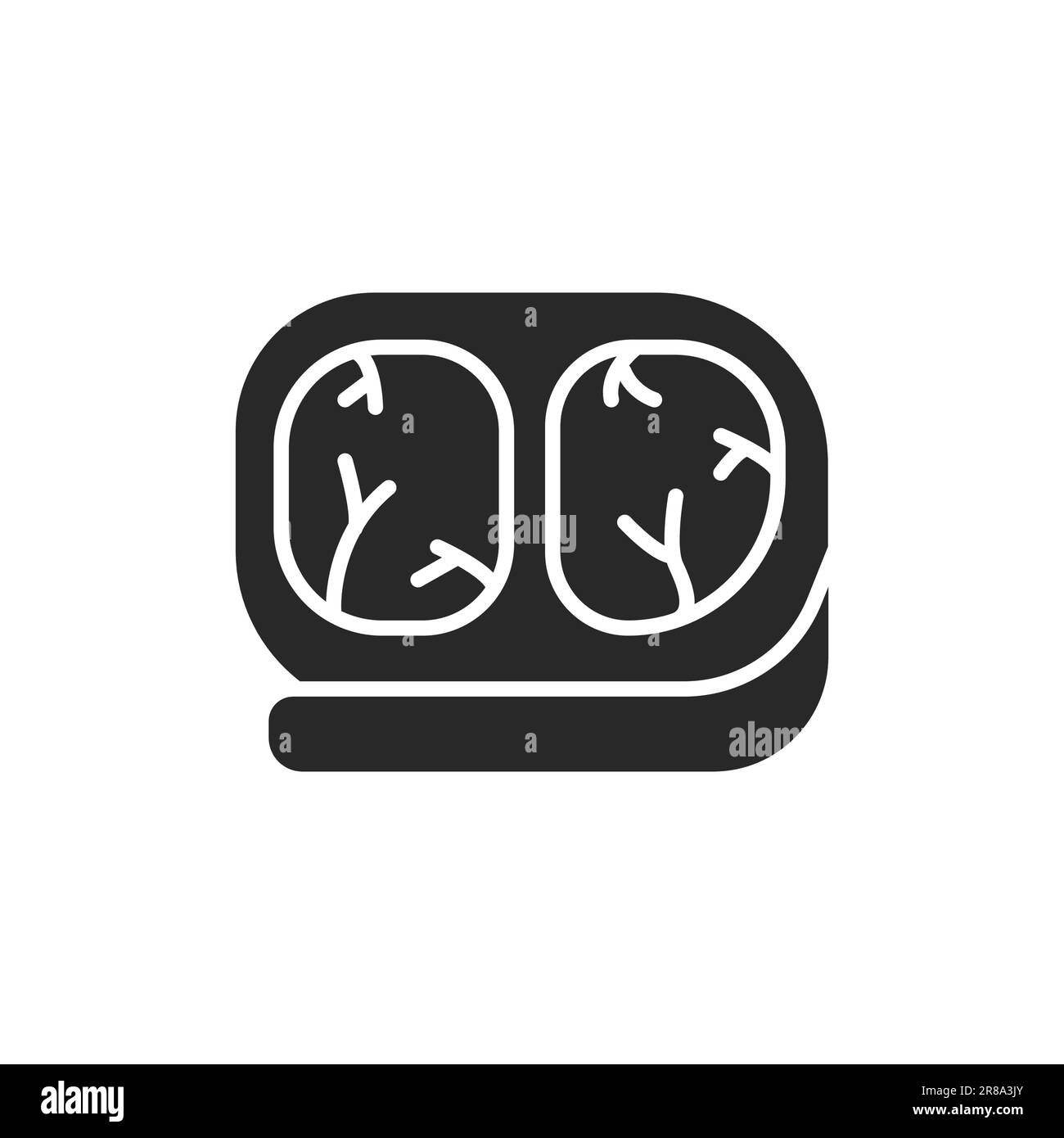 Ultrasonic diagnostic thyroid gland color line icon. Medical checkup ...