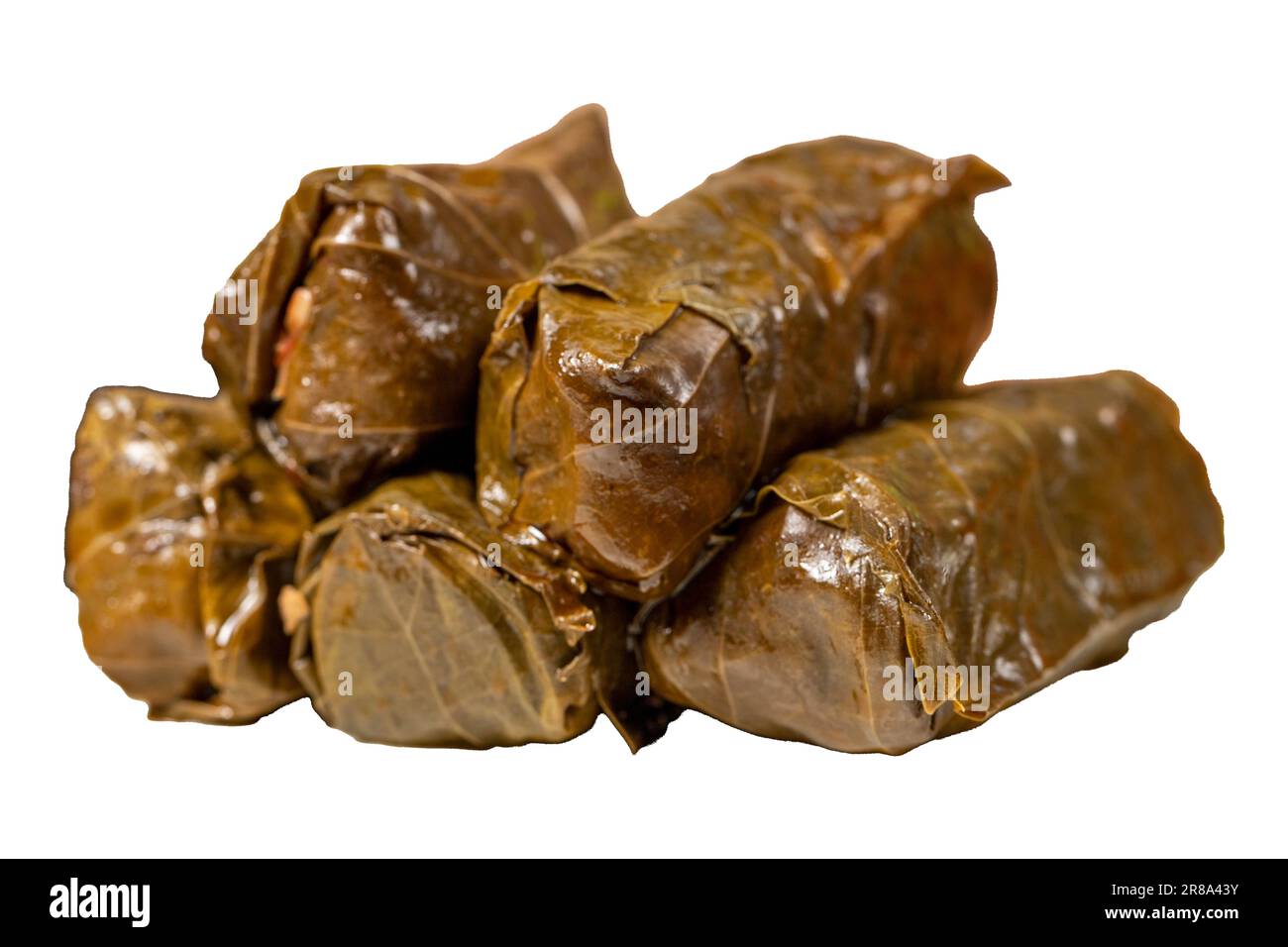 Olive oil leaf wrap isolated on white background. Aegean cuisine ...