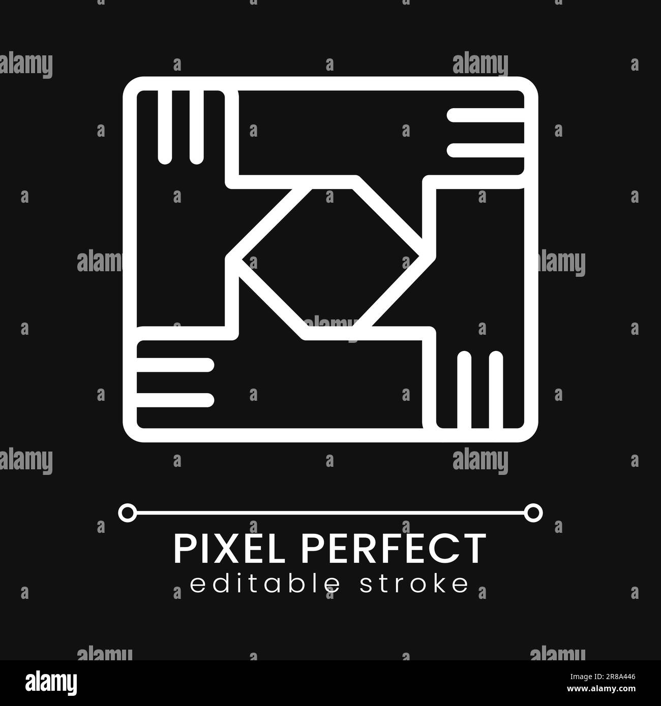 Teamwork pixel perfect white linear icon for dark theme Stock Vector ...