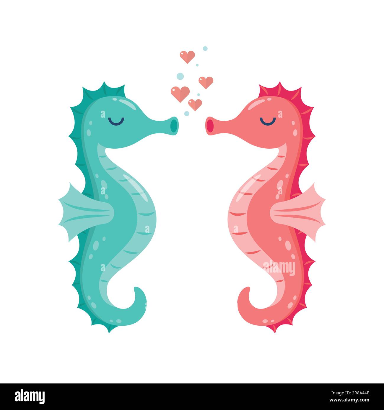Cute Cartoon Seahorse Cute Cartoon Sea Horse Isolated. Seahorse And